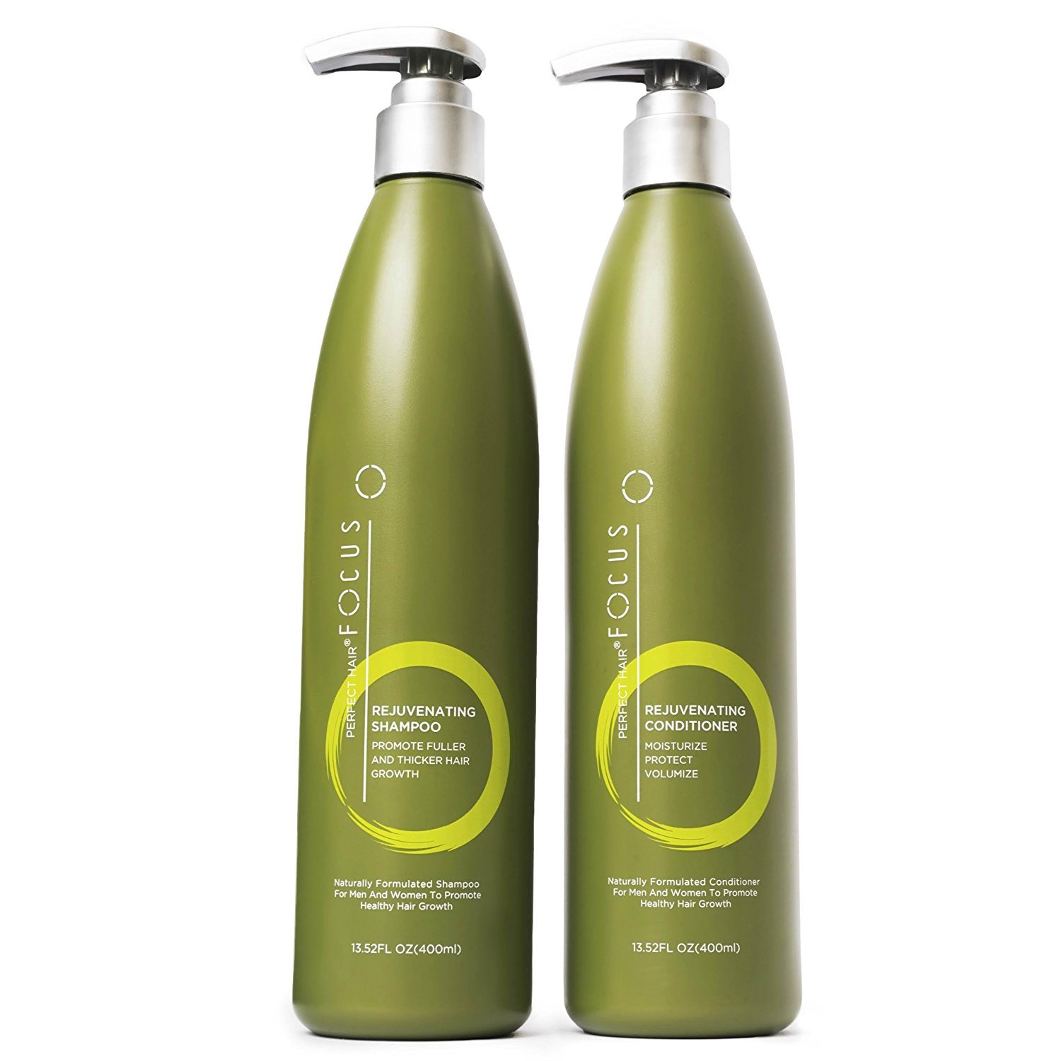 Perfect Hair Natural Shampoo and Conditioner - Paraben and Sulfate Free Infused with Jojoba, Coconut, Argan Oil and Biotin - Color Safe Formula Promotes Hair Growth - Includes Pump 13.5 ounce(1 Pack)