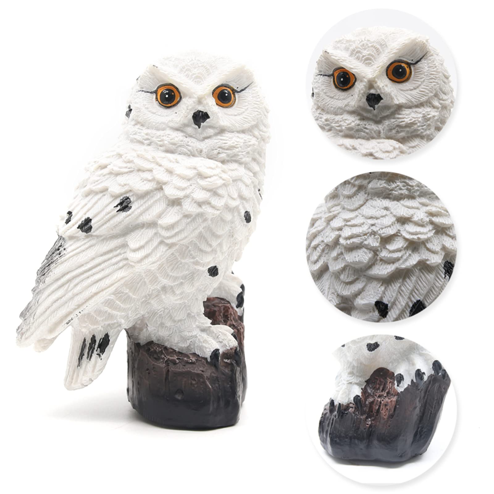 OriginalSourcing Solar Garden Lights Garden Statues LED Owl Solar Lights Waterproof Owl Lamp Outdoors for Garden Decor (White)