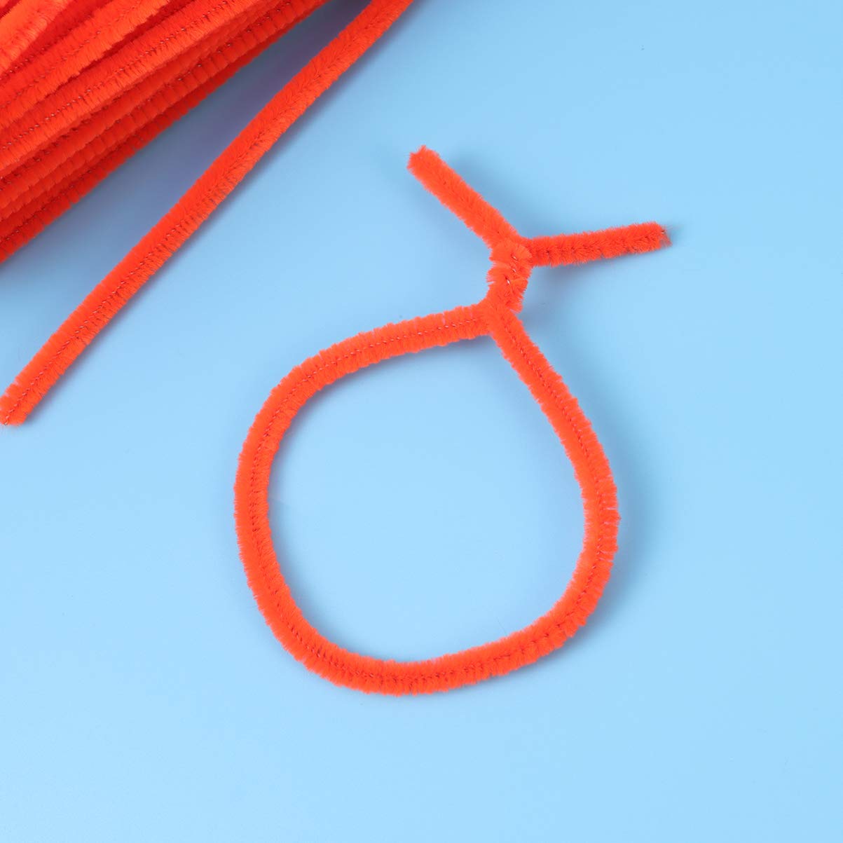 Healifty 100pcs Cleaners Chenille Stems Crafts Chenille Sticks for DIY Art Flower Plant Crafts Christmas Decorations Ornament (Orange)