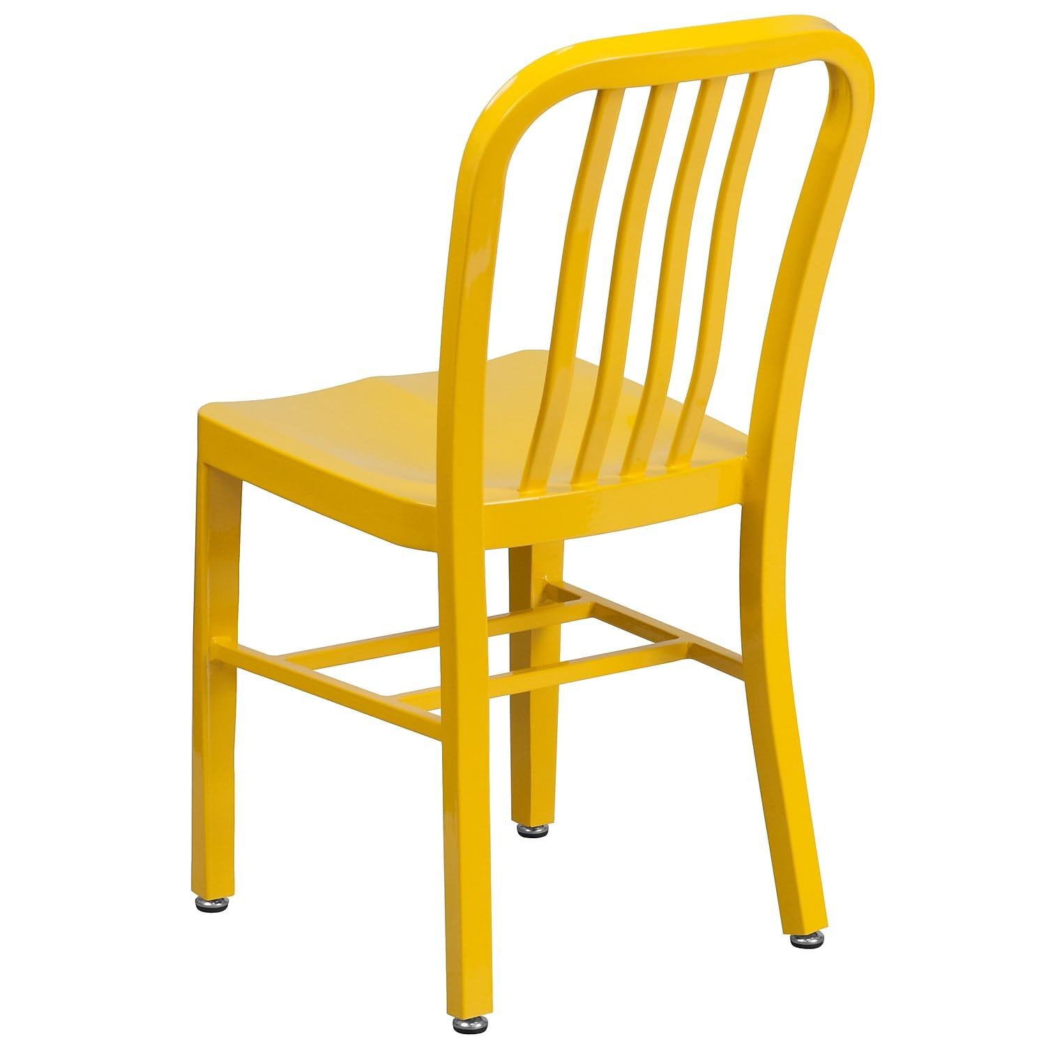 Flash Furniture Gael Commercial Grade 2 Pack Yellow Metal Indoor-Outdoor Chair