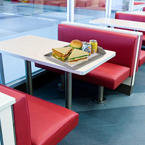 Pekky Plastic Fast Food Trays for Eating, Rectangle Serving Tray with Handle, 16.7" x 11.8", Set of 6