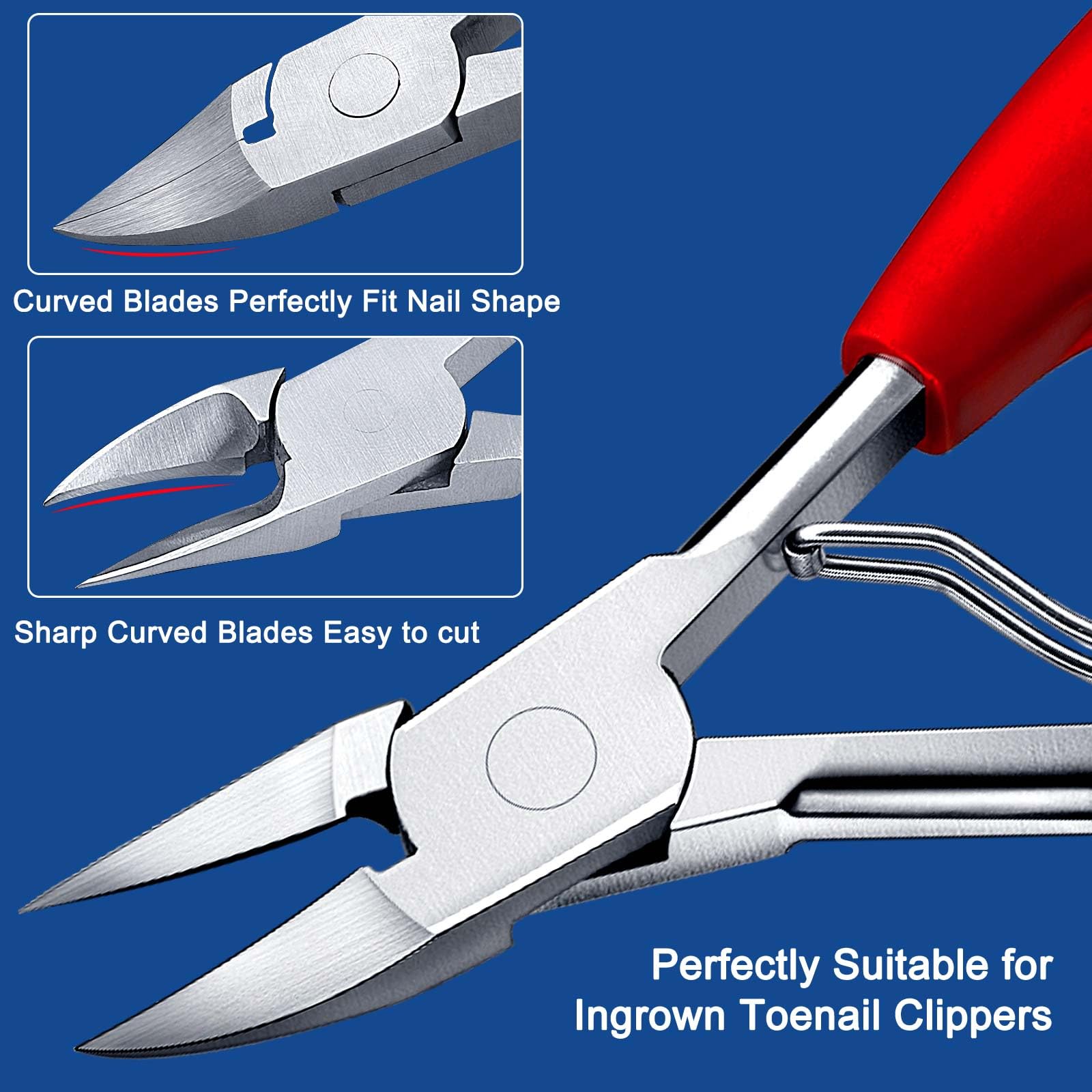 Biufesrst Toenail Clippers, Nail Clipper for Seniors Thick Toenails, Ingrown Heavy Duty Nail Clippers, Extra Large Professional Adult Toe Nail Clipper Sets with Long Handle