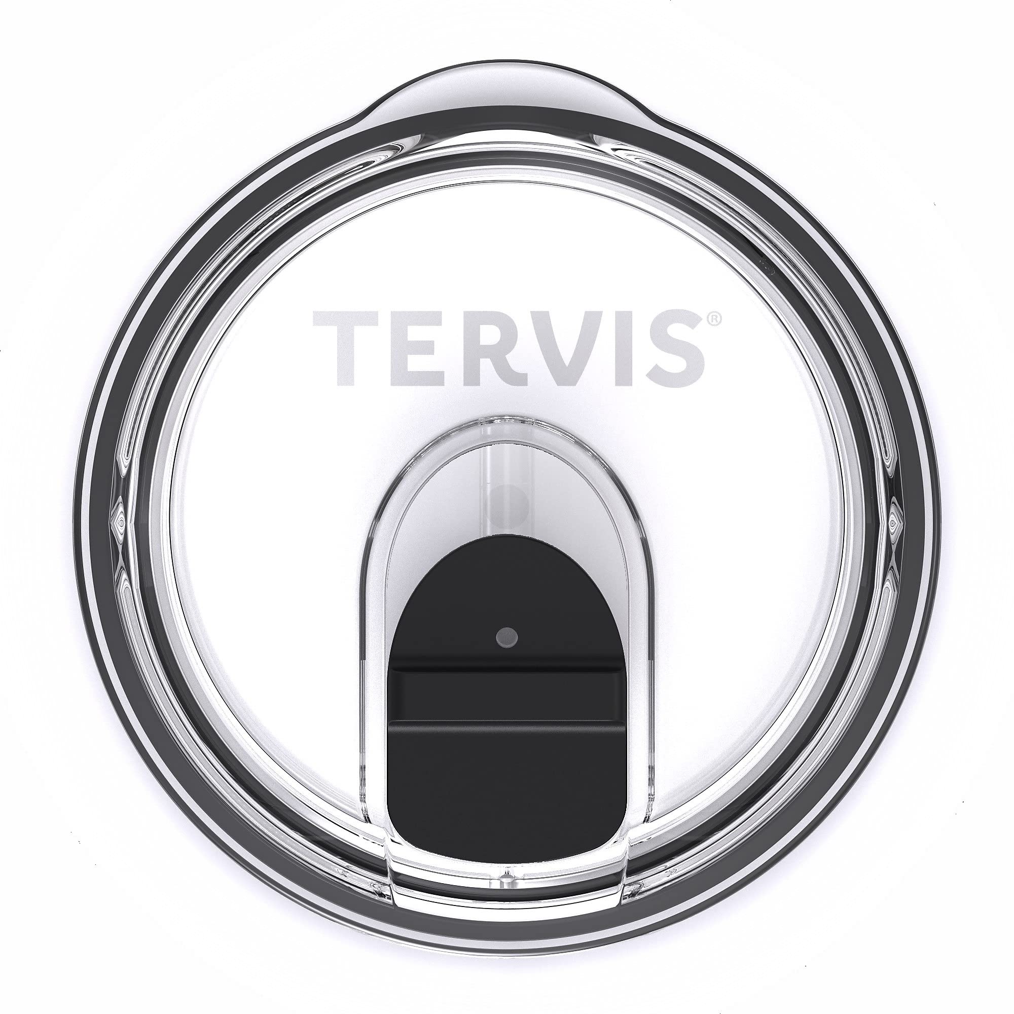 Tervis Slider Lid Made in USA Double Walled Insulated Tumbler Travel Cup Keeps Drinks Cold & Hot, Fits 30oz Stainless Steel, Clear