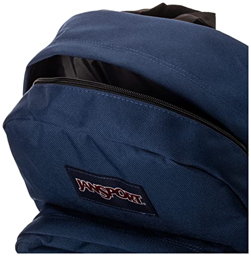 JanSport Right Pack Backpack - Travel, Work, or Laptop Bookbag with Leather Bottom, Navy