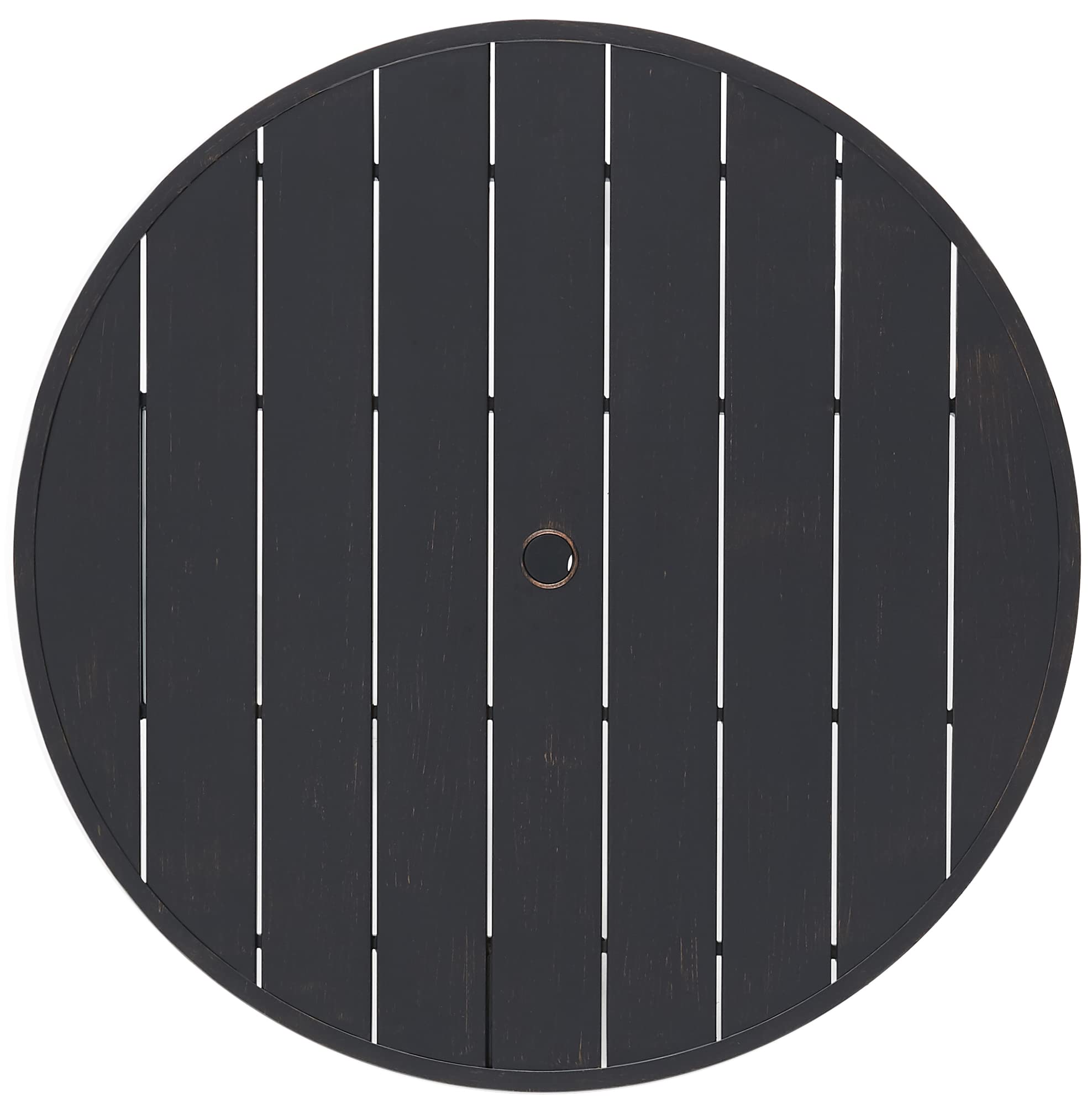 Crosley Furniture Kaplan 42" Round Outdoor Dining Table with Umbrella Hole for Outside Patio, Oil-Rubbed Bronze