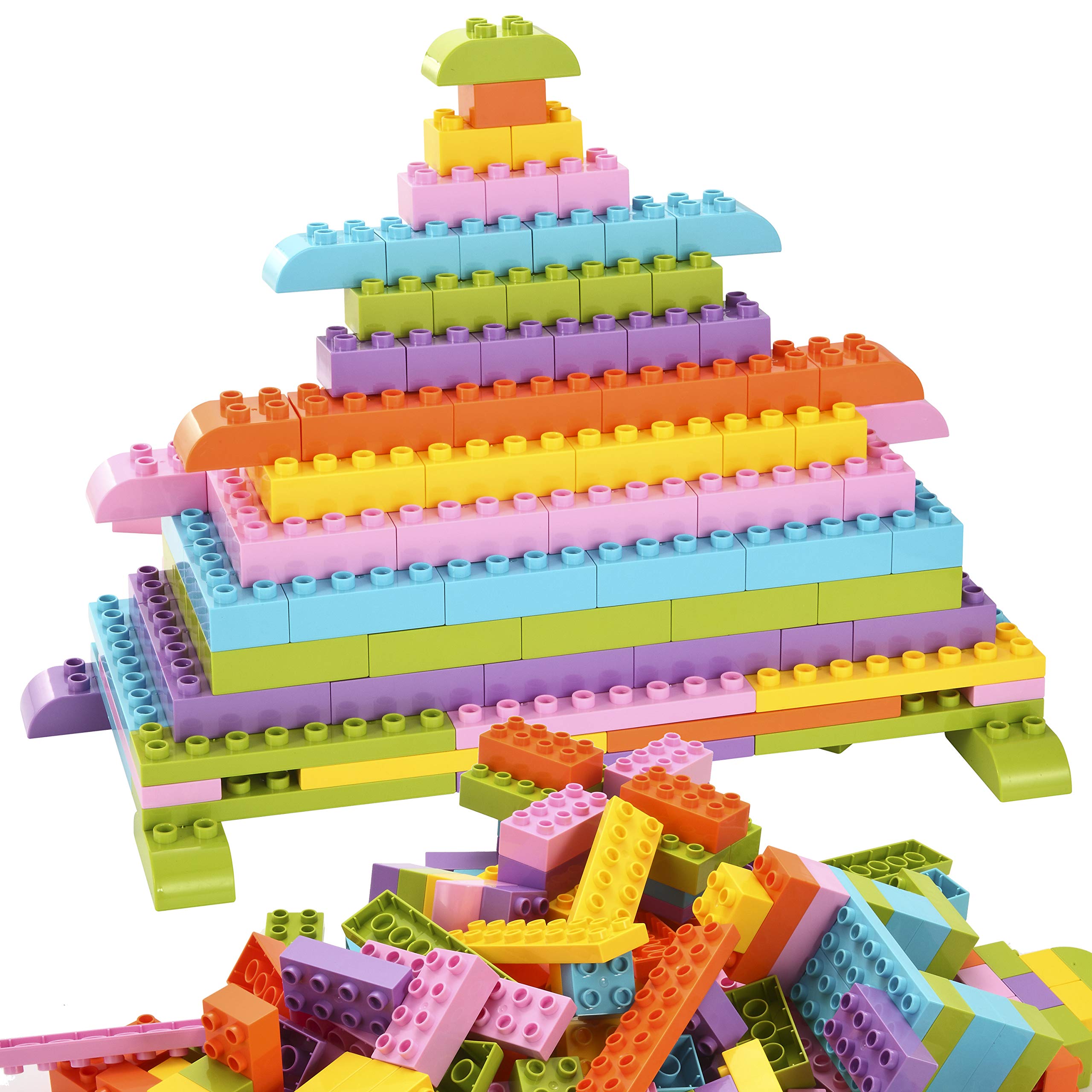 JOYIN 180 Pcs Kids Building Blocks, Toddler Building Bricks Set, 6 Colors 5 Shapes STEM Classic Basic Big Large Education Toy for Girls Boys 3-8 Years Christmas Birthday Gift