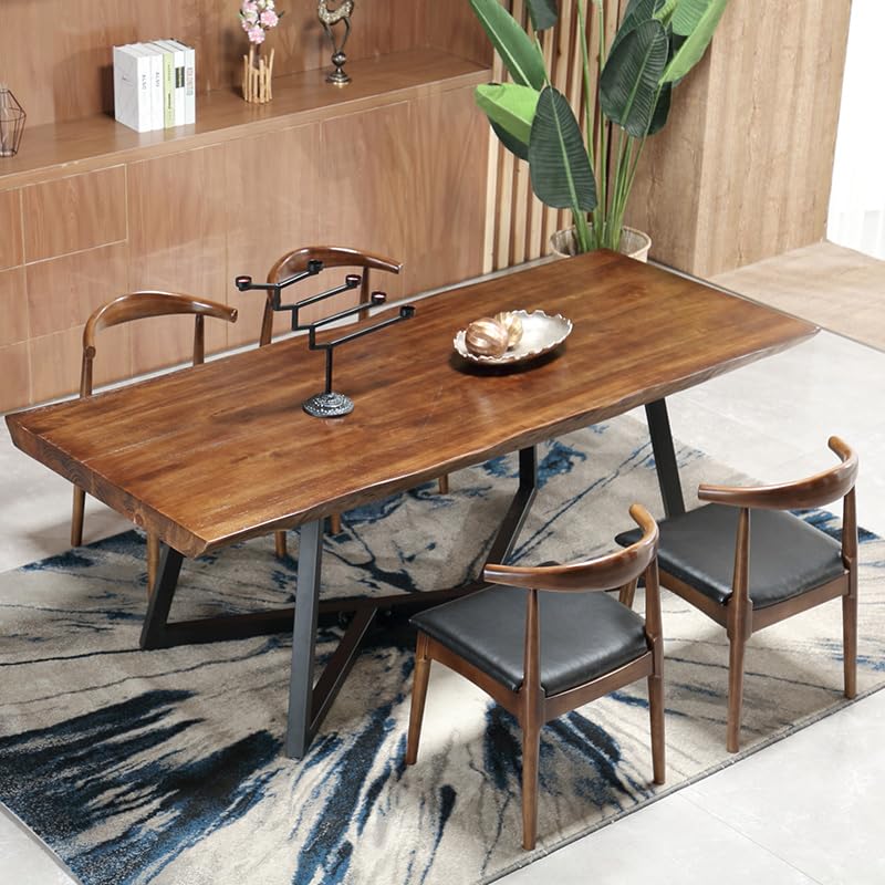 jmzx store Modern Gaming Workbench Solid Wood Desktop Computer Desk Home Minimalist Bedroom Desk Nordic Desk Small Long Table,Rustic Brown 55 inch