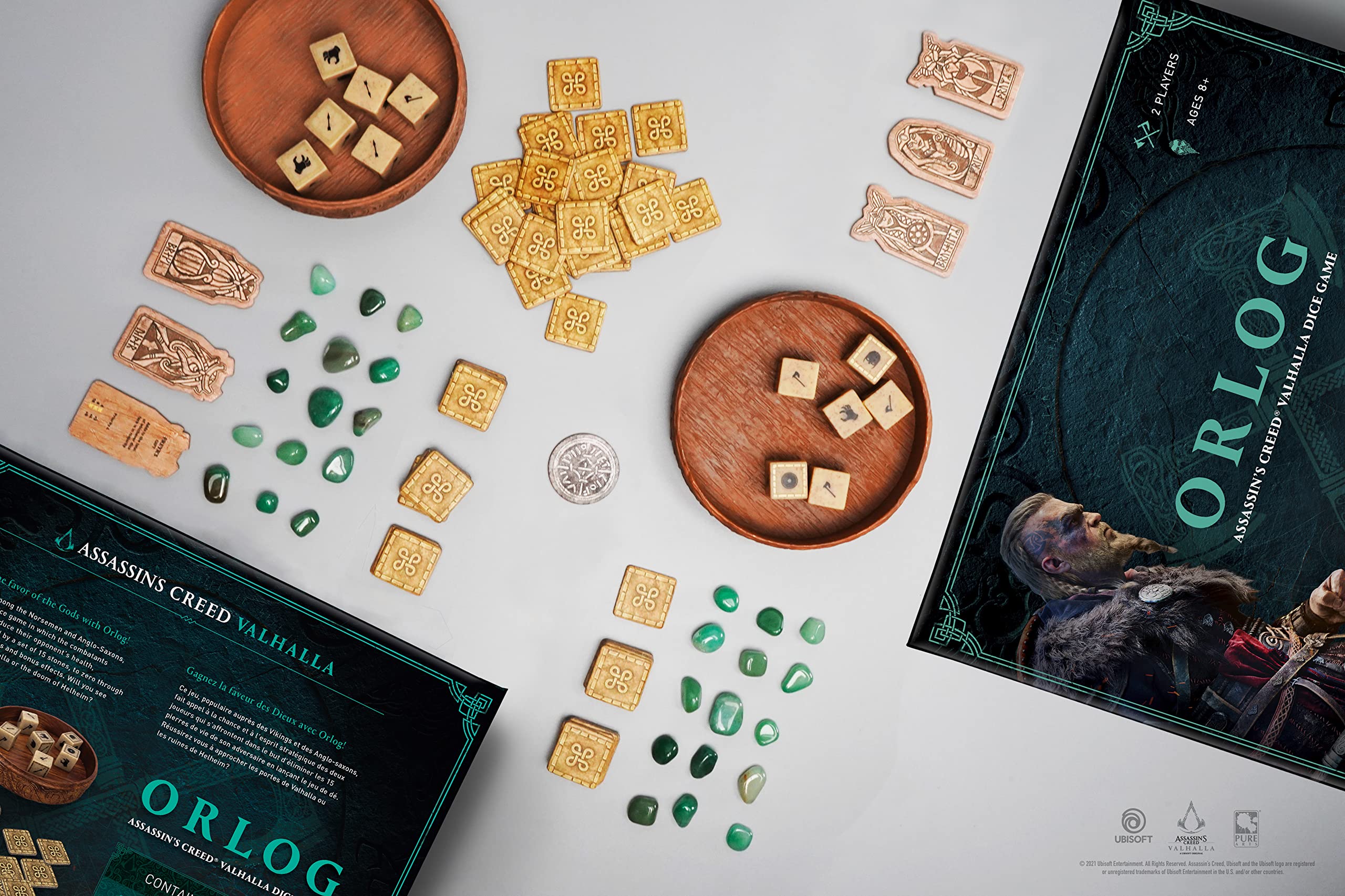 Orlog - Board Game for 2 Players - Assassin's Creed Valhalla Dice Game - French/English