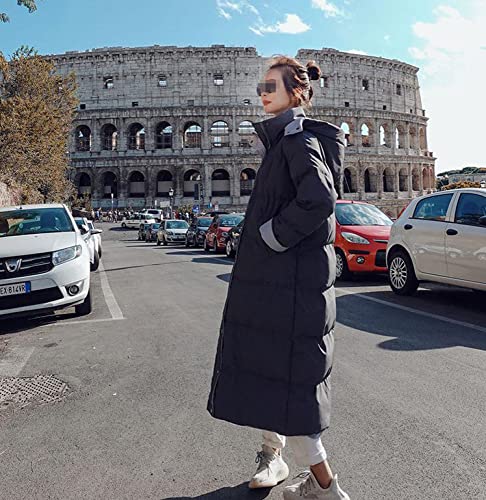 BLFYQB Padded Women Loose Thicken in The Long Section Bread Service Thigh Student Sen Department Coat Tide Soft and Comfortable/Gray/L
