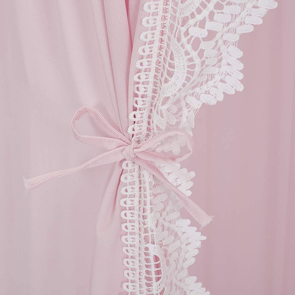 Bed Canopy Round Dome,Mosquito Net,Crib Canopy Bed Canopy for Kidâs Reading Room,Nursery Decorations,Bedroom Decoration (Pink)