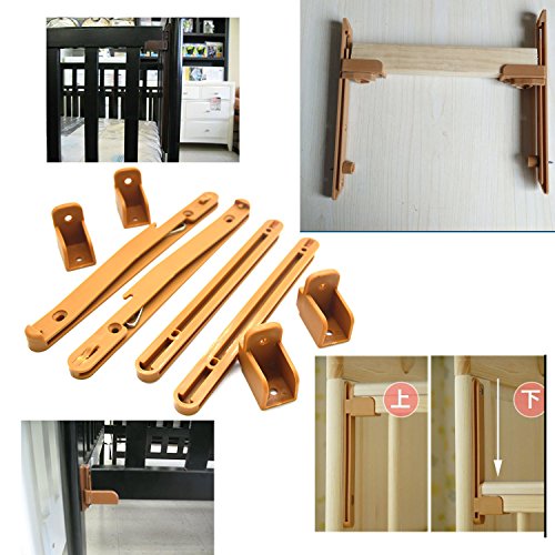 SpzcdZa Crib fence Lifter Lifting Rail Connection Set Brown w Screws
