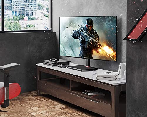 FITUEYES Universal TV Stand Base for 32-55 60 inch TV, 2.22 FT Table Top TV Stand with Swivel Mount & Wood Base, Height Adjustable, Max Load 88 lbs, Black