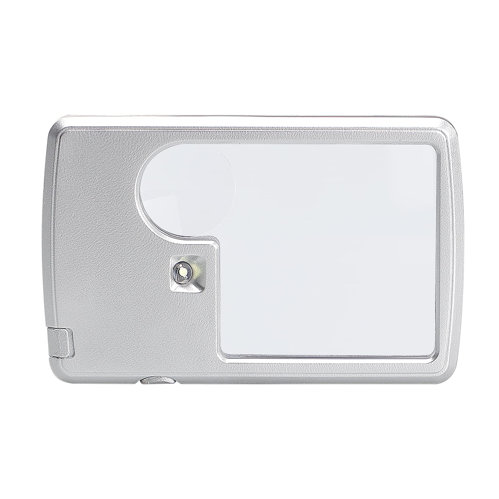 Pocket Magnifying Glass 30X & 60X LED Lighted Magnifier Slide Out Magnifying Glass Handheld Reading Magnifier Square Magnifying Loupe for Jewelry Stamps Watches Crafts Textile (Silver)