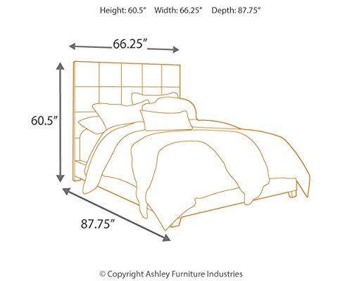 Signature Design by Ashley Dolante Modern Upholstered Square Tufted Platform Bed, Queen, Gray