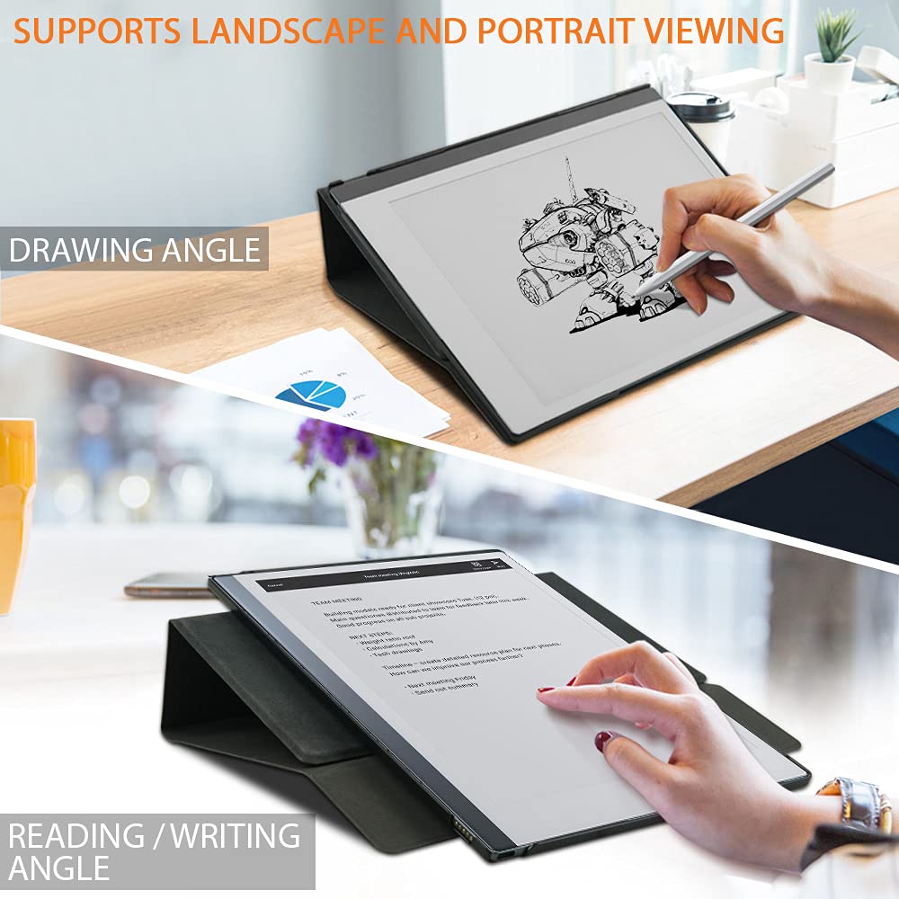 DINGGUAGUA for Remarkable 2 Paper Tablet Case,with Built-in Pen Holder - for 10.3" 2020 Released Cover for Remarkable2 Paper Tablet Book Folio Case,Black