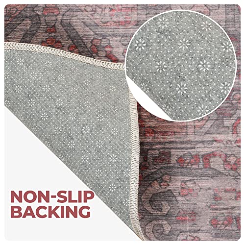 BNM Indoor Area Rug, Non-Slip Backing for Kids or Pets, Entryway, Living Room, Kitchen, Dorm, Bedroom, Hallway, Machine Washable Rugs, Floor Cover, Bohemian Rustic Home Decor, 6' x 9', Teal