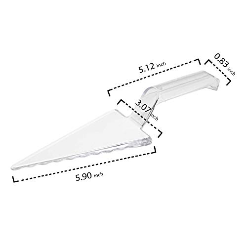 Party Essentials Heavy Duty Plastic Cake Server/Pie Cutter/Pastry Slicer/Spatula for Serving Pizza, 1-Count, Clear