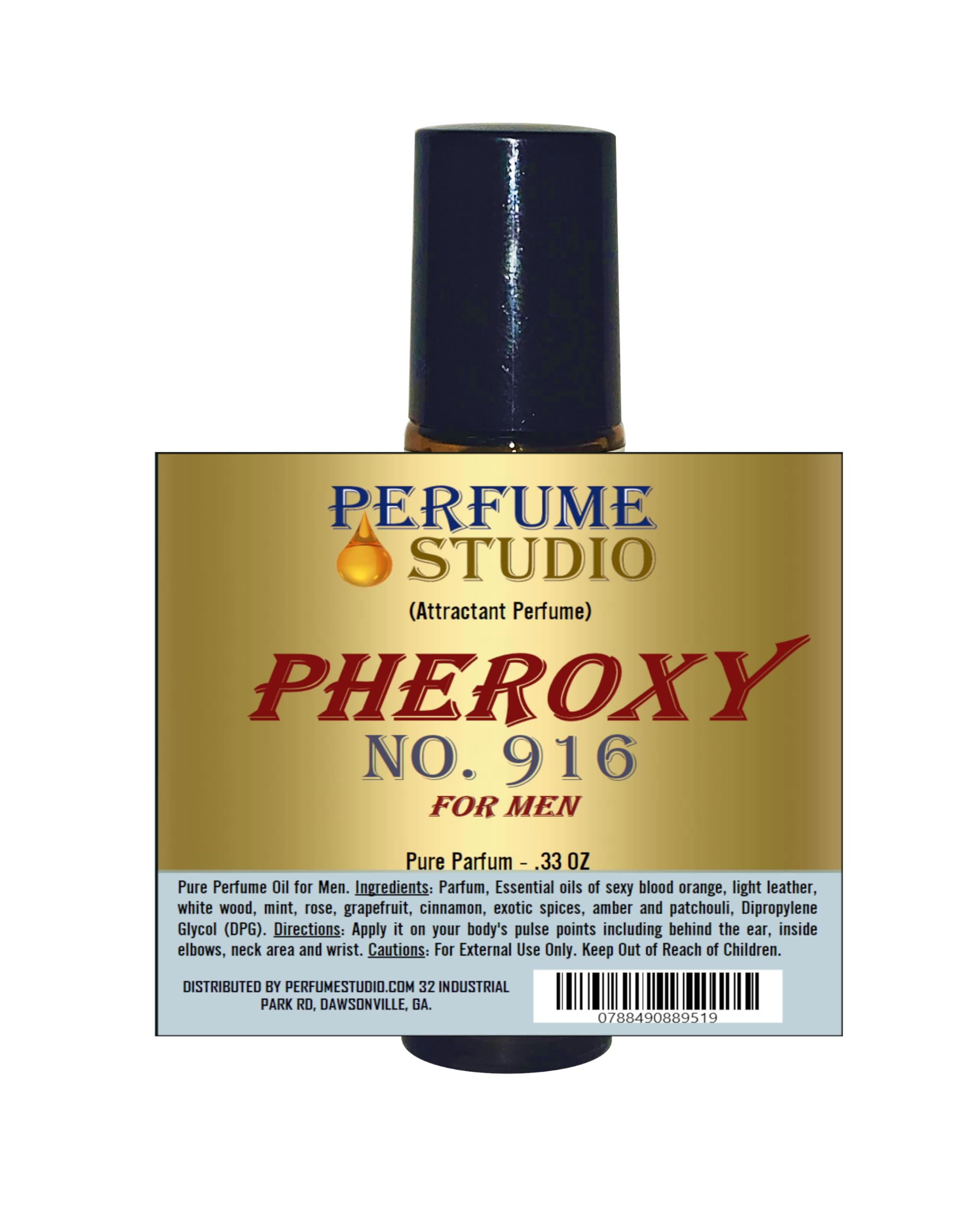 PheroxY 916 - A Powerful Infused Perfume Blend for Men to Discreetly Attract Women; 10 ml Glass Rollerball