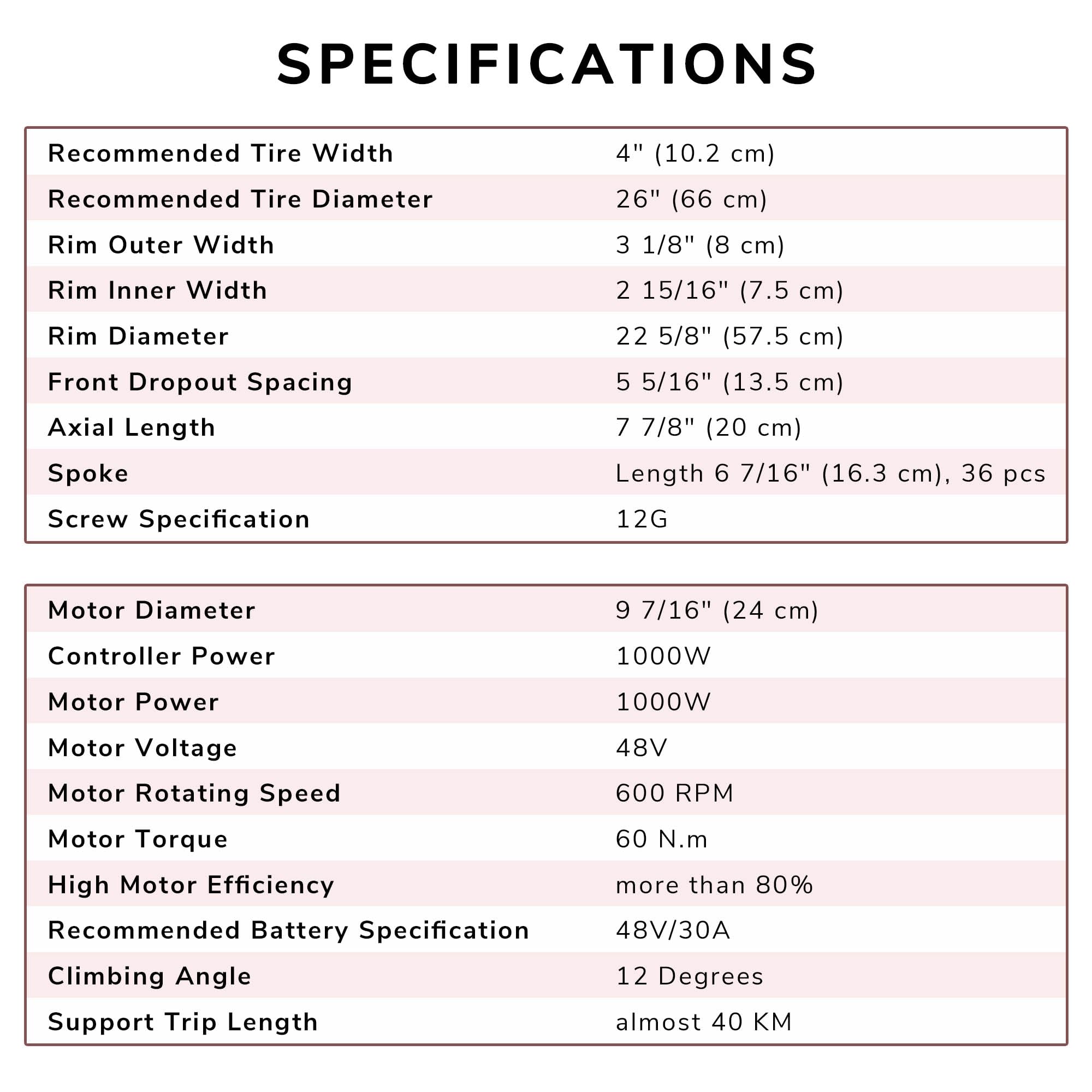 AW Electric Bike Conversion Kit 48V 1000W 26" Front Wheel E-Bike Conversion Kit for Fat Tire Bike Frame Ebike Wheel Kit Cycling Brushless Gearless Hub Motor Kit