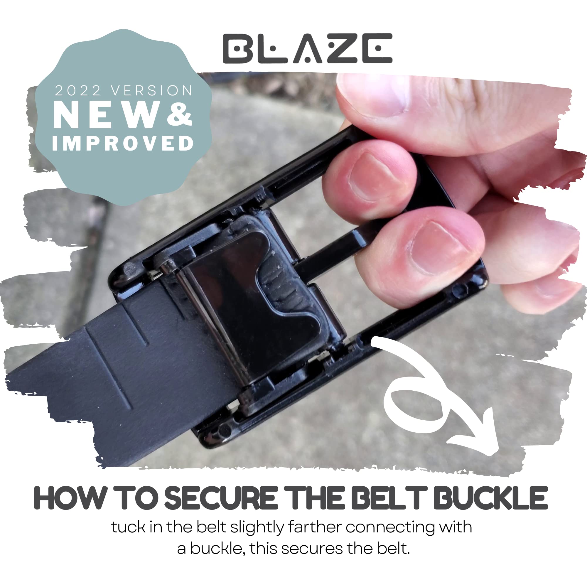 Blaze Belts Silicone Belts 2022 Updated Version for Men and Women - Adjustable Belt for Casual and Fashion Wear (Black)