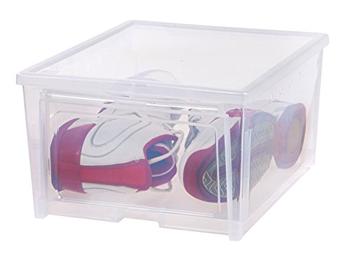 IRIS USA, Inc. IRIS Easy Access Men's Shoe Box, 4 Pack, Wide, Clear