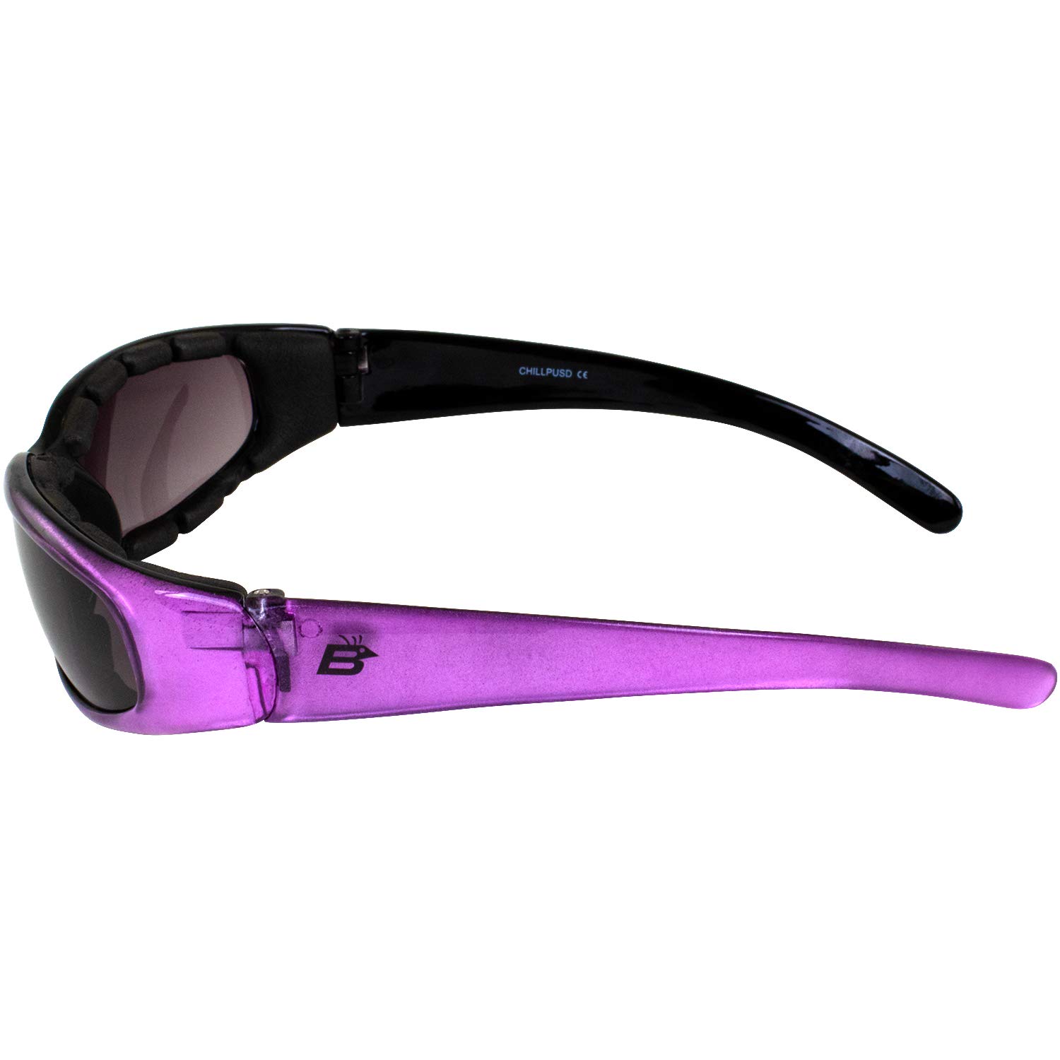 Birdz Eyewear Chill Women's Motorcycle Sunglasses Padded 2 Pairs Purple Frames Clear & Super Dark Lenses