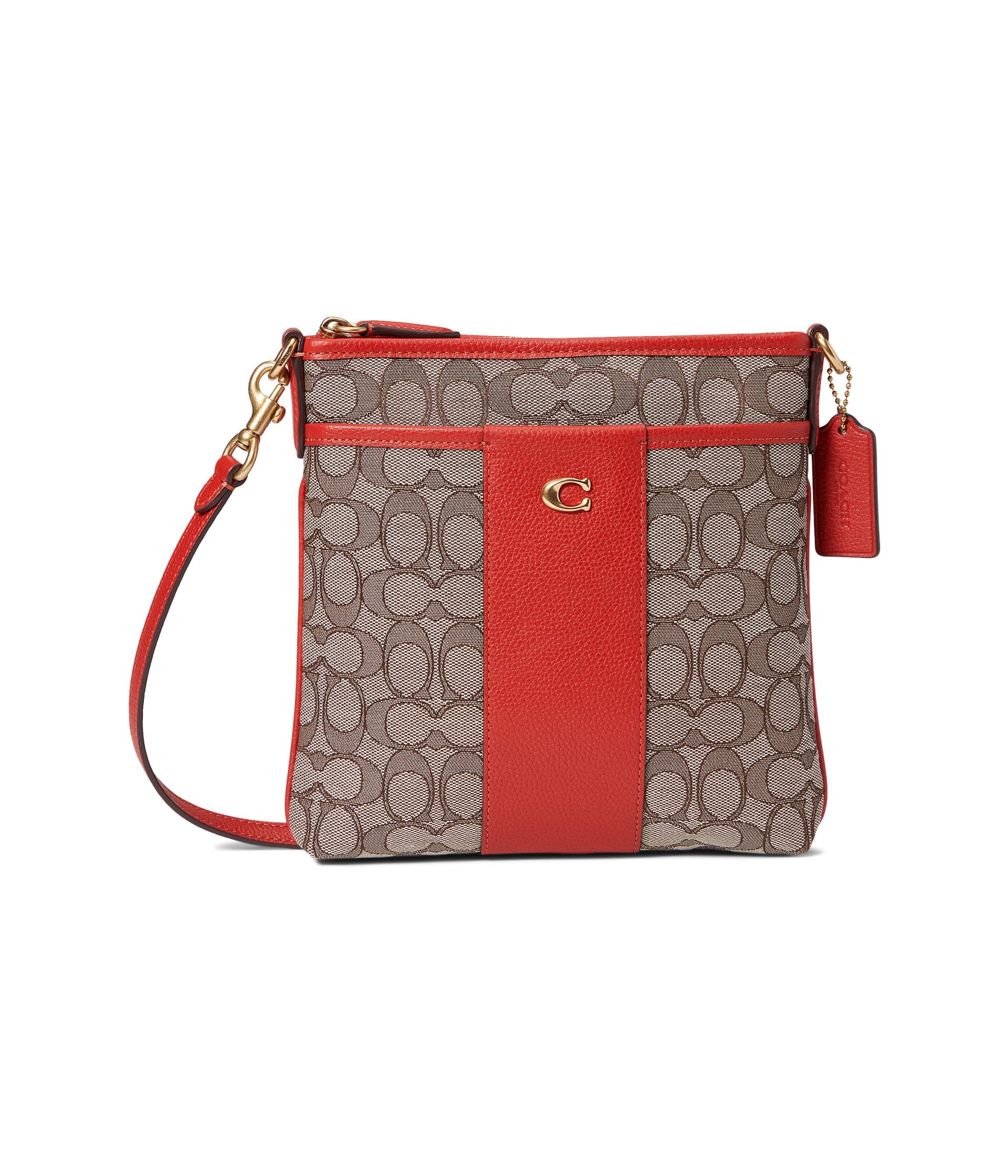 COACH Box Program Signature Jacquard Kitt Cocoa Sport Red One Size