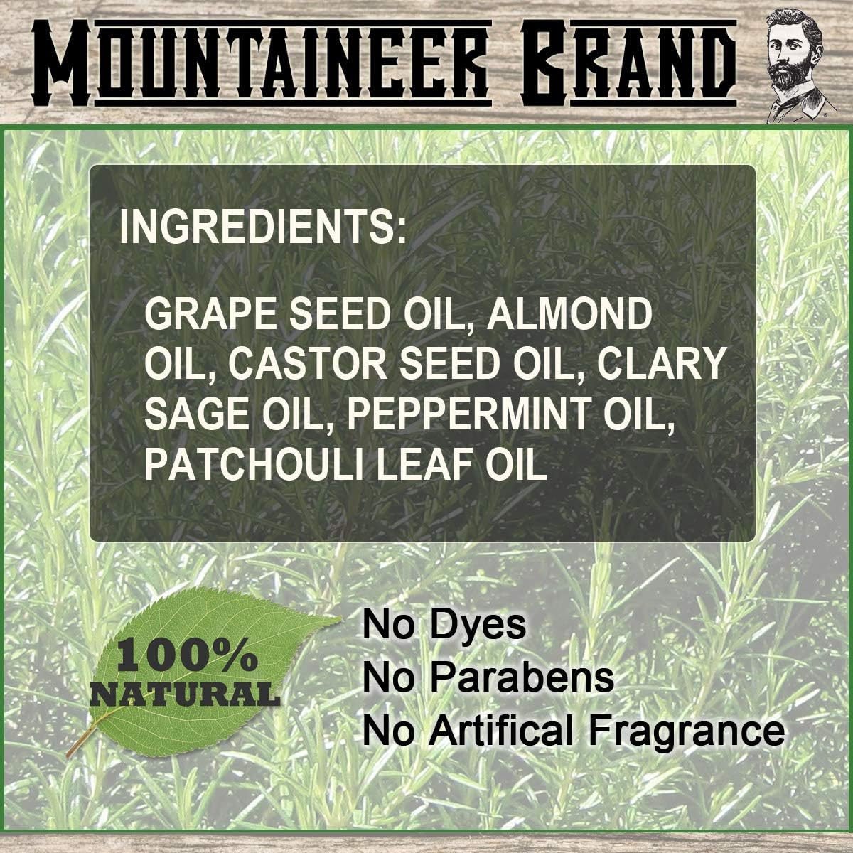 Mountaineer Brand Beard Oil - WV Coal Scent - 100% Natural Conditioner and Softener For Men - Hydrates and Moisturizes for Beard Growth - Treats Dry Itchy Beards - 2oz