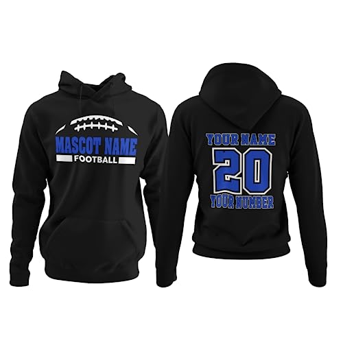 Custom Football Hoodie, Custom Football Hoodie, Personalized Football Hoodie, Custom Game Day Shirt, Football Spirit Wear T-Shirt, Team Spirit Wear Hoodie (HOT PINK)