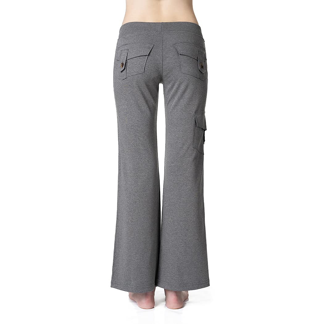 BBJXCIFW Yoga Pants Women Drawstring Sweatpants with Pockets Wide Straight Leg (Medium, Dark Grey)