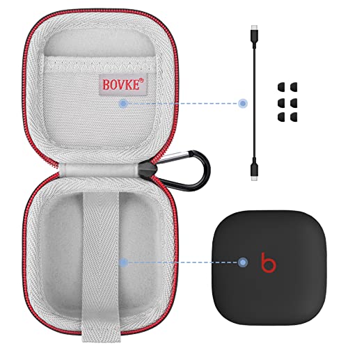 BOVKE Carrying Case for Beats Fit Pro β True Wireless Noise Cancelling Earbuds, Extra Mesh Pocket for Cables and Eartips, Black
