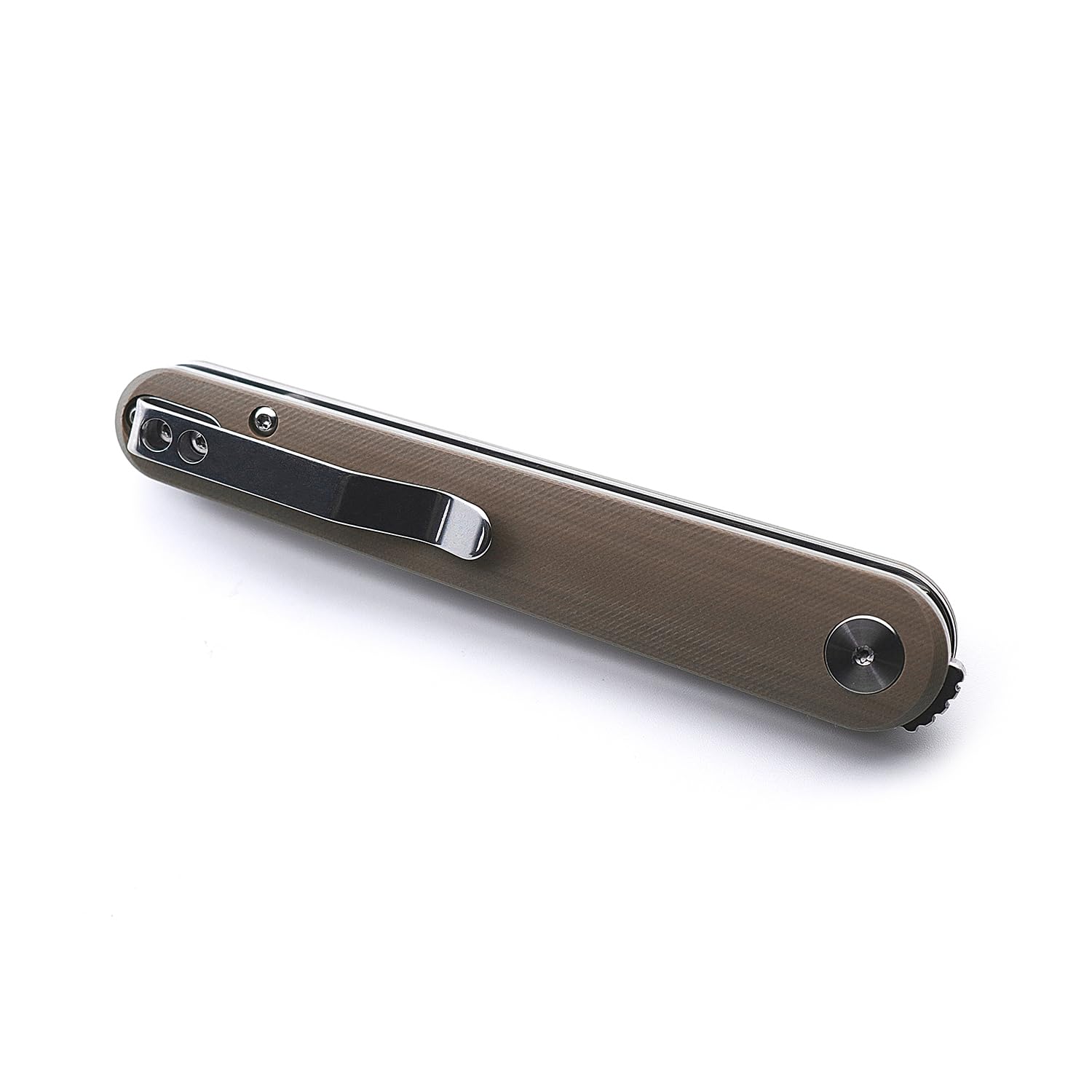 Warspear Terima Front Flipper Folding Knife 3.5" Stonewshed D2 Blade Tan G10 Handle Outdoor Camping Pocket Knife With Deep Carry Clip WP901TN