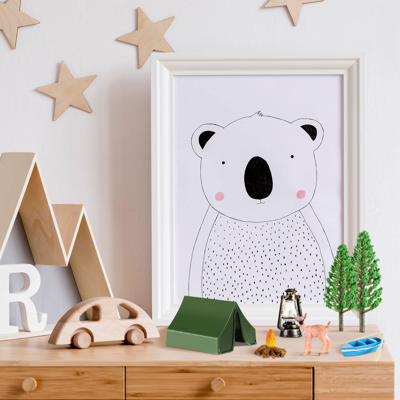 Yookeer 11 Pcs Camping Cake Topper Fireside Camp Decor Set Fireside Camp Christmas Cake Topper Camping Themed Cake Topper Camping Cake Decoration for Forest Theme Birthday Party Supplies(Fresh Style)