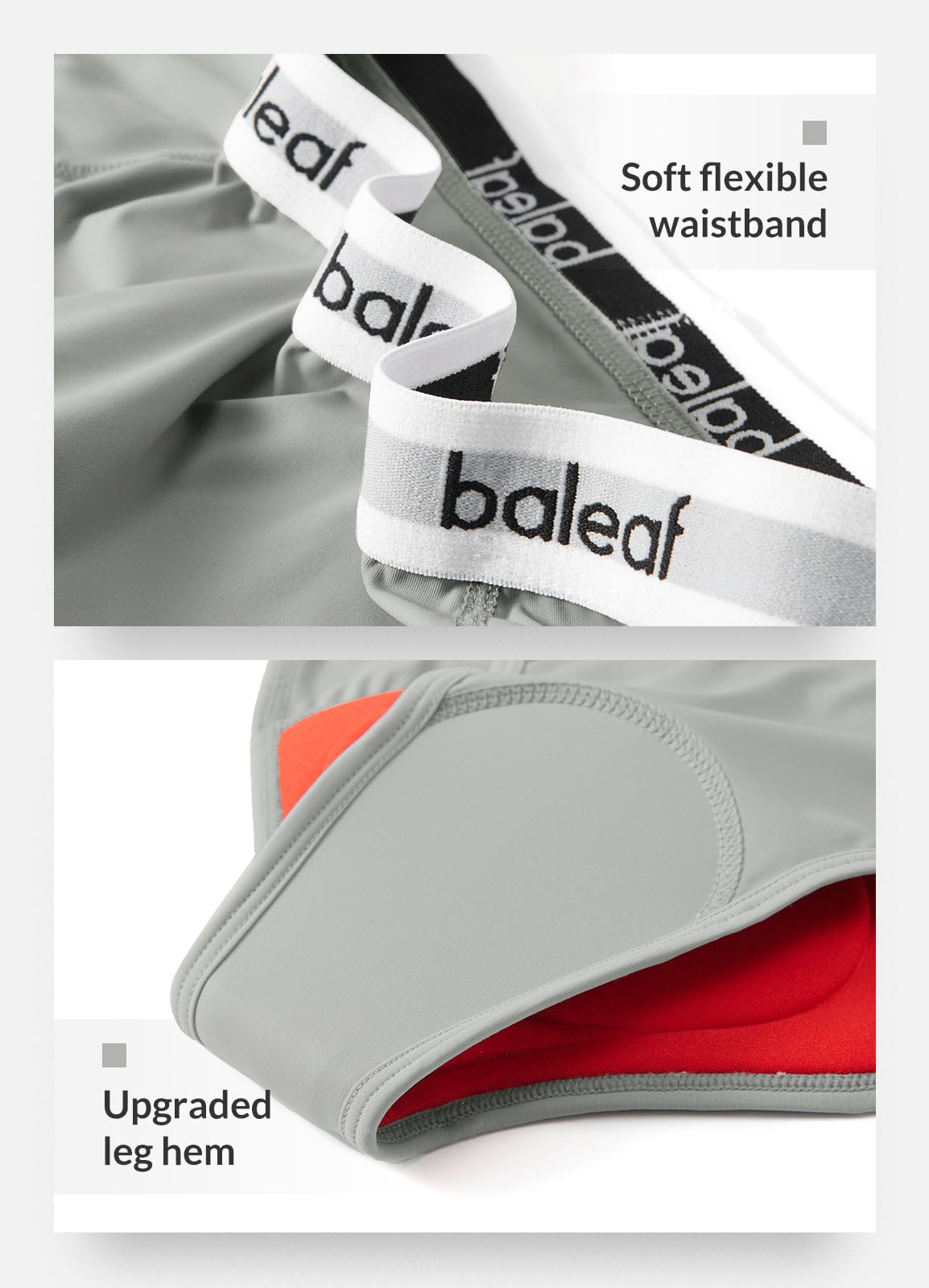 BALEAF Women's Cycling Underwear Padded Bike Shorts Padding Bicycle Biking Riding Briefs Spin Biker Undershorts, Grey M