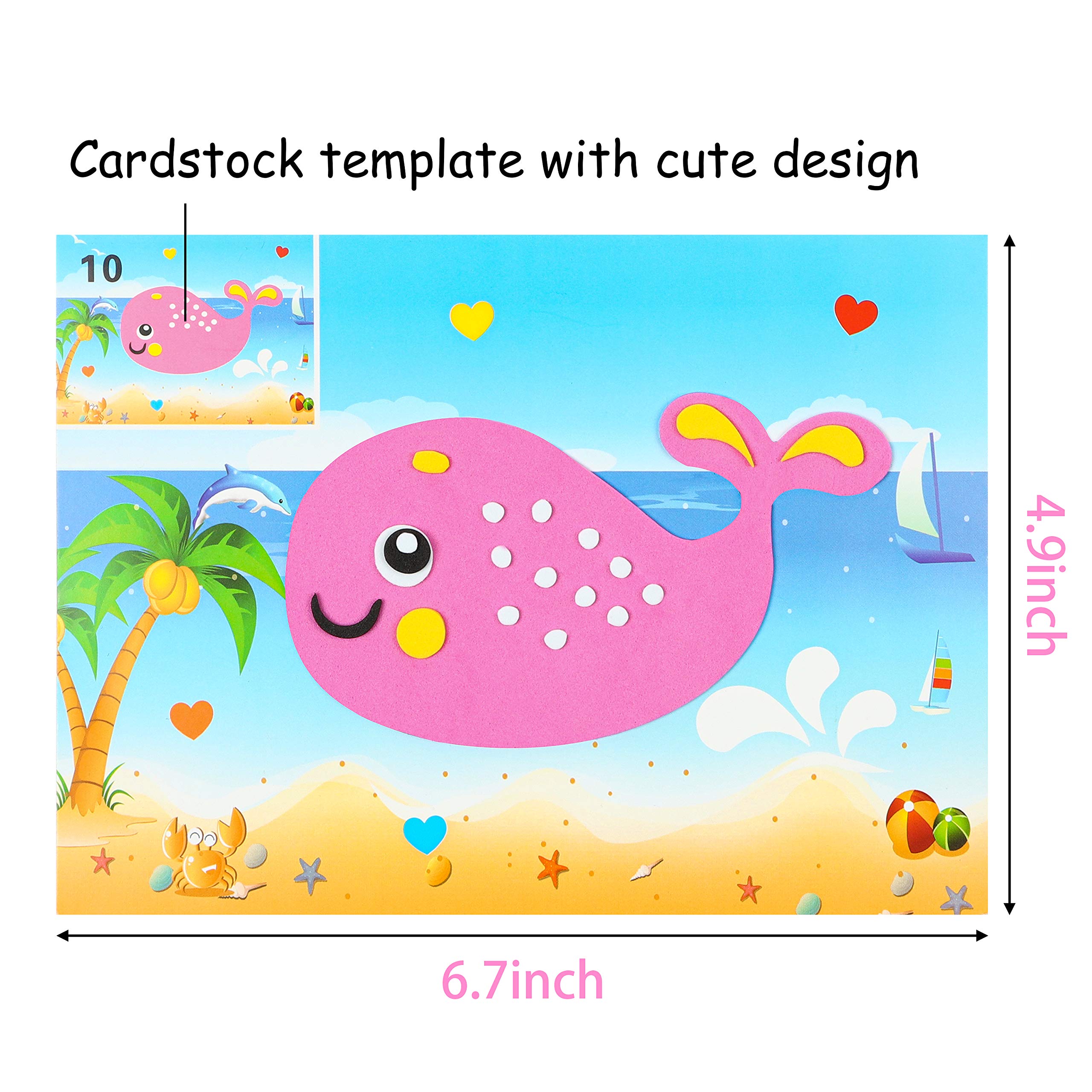 MALLMALL6 20Pcs Mosaic Sticker Art Kits for Kids Toddler Unisex