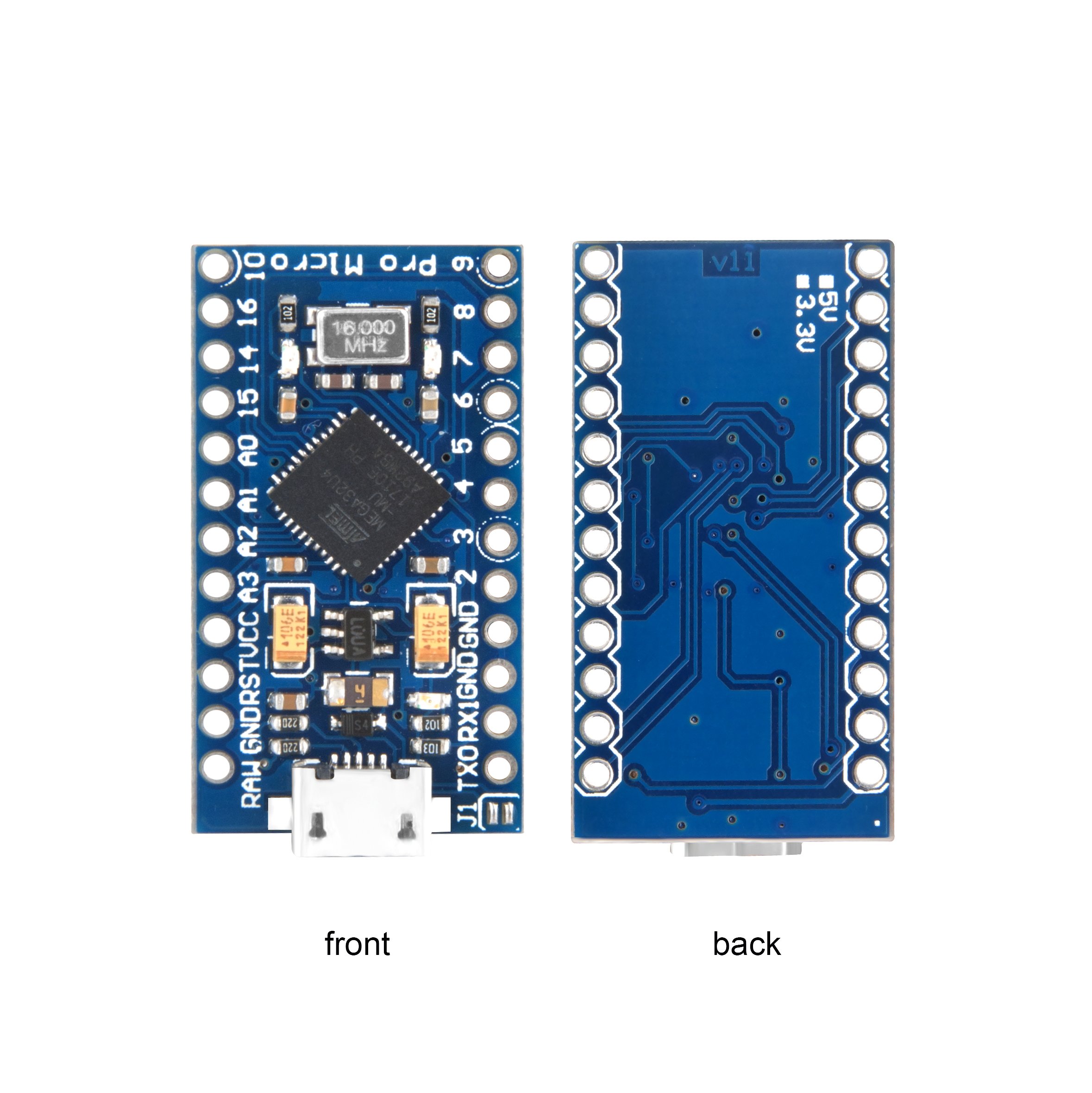 OSOYOO Pro Micro 5V/16MHz Module Board with 2 Row pin Header Replace wit Pro Mini for Arduino