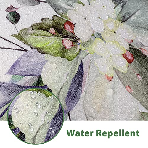 Nuseiis Sage Green Eucalyptus Shower Curtain, Watercolor Plant Leaves Shower Curtain with 12 Hooks, Decorative Botanical Shower Curtain 72 x 72 Inch