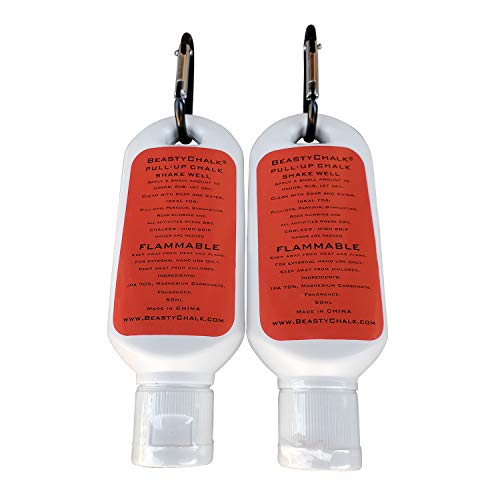 Beasty Chalk - Liquid Chalk for Weightlifting, Cross Training, Gymnastics, Sports. Two 1.5 oz. Squeeze Bottles. All Natural or IPA Based. (1.5 oz Pair, Monkey - Pull-UP Chalk - 50 ml)