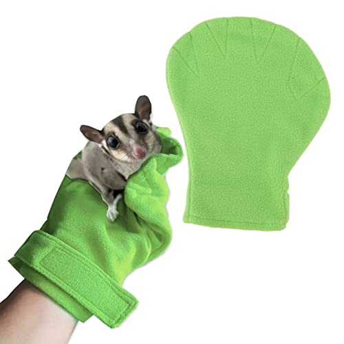 HEEPDD Sugar Glider Bonding Mitt, Bite Resistance Small Animals Bonding Calming Glove for Small Animal Sugar Glider Hedgehog Green