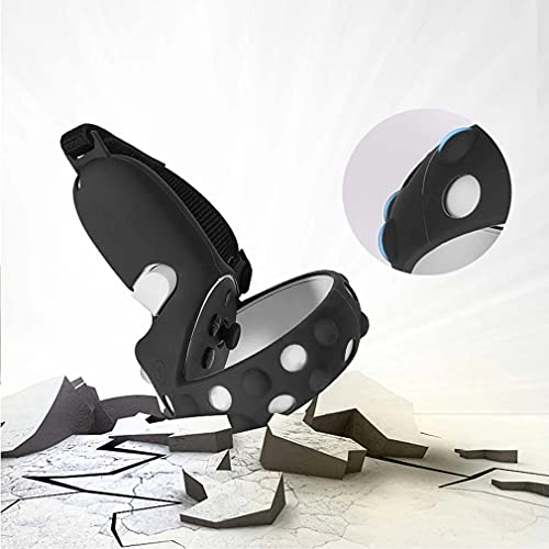 Touch Controller Grip Cover for Oculus Quest 2 Silicone Protective Accessories with Adjustable Anti-Throw Backhand Starp (Black)