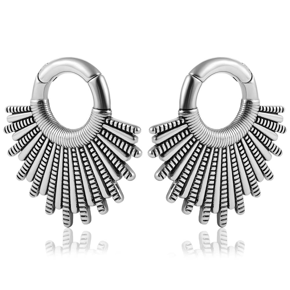 Atomhole Cool Ear Hangers Weights Gauges 2PCS Hypoallergenic Ear Tunnels Plugs 316 Stainless Steel Earrings Expanders Stretchers Piercing Body Jewelry