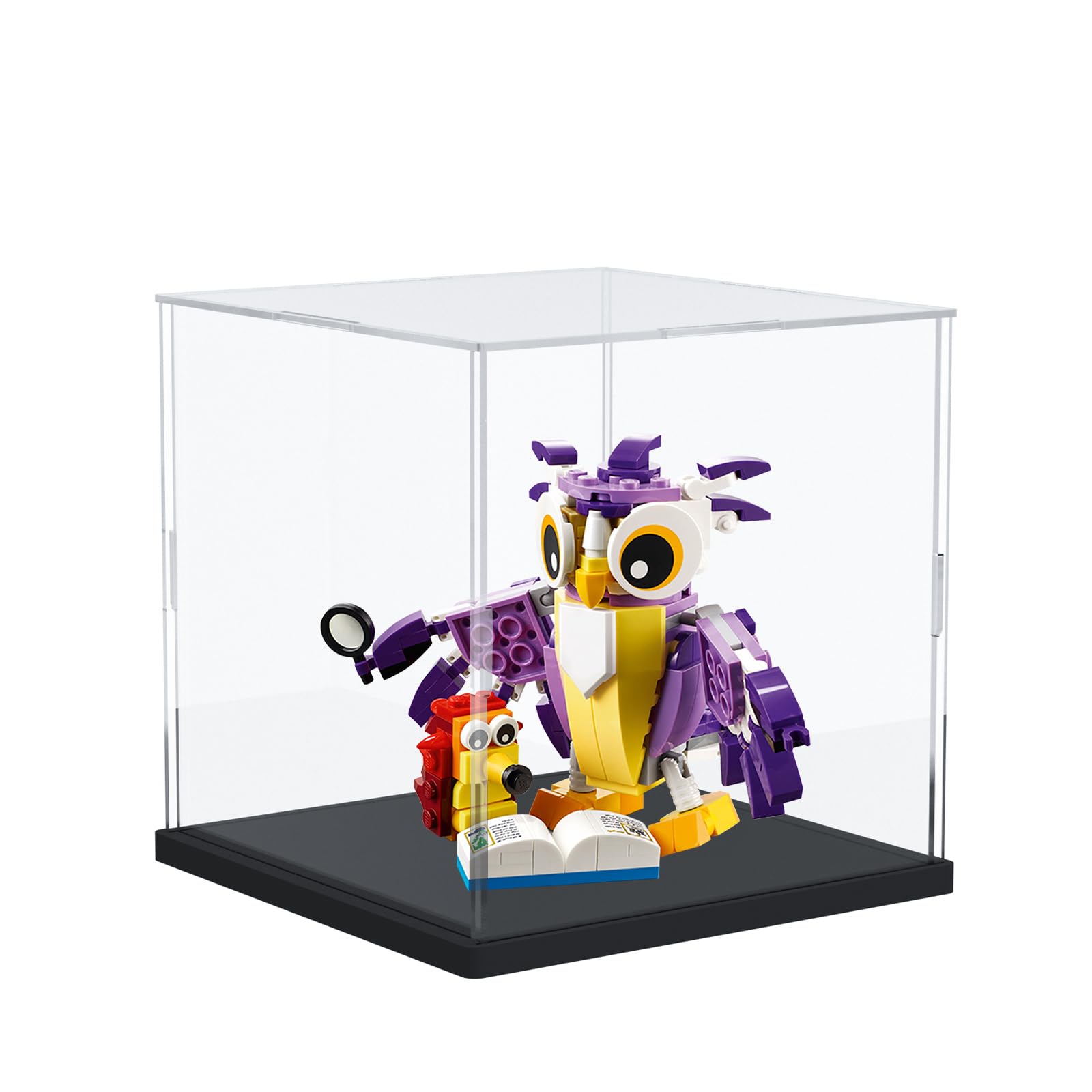 Nynelly Clear Acrylic Display Case for Collectibles,30.7" Tall Dispaly Case for Lego Castle 71040 Toys Self-Assembly Large Display Box with Base Countertop Showcase for Figures,20.1x15x31.1 in
