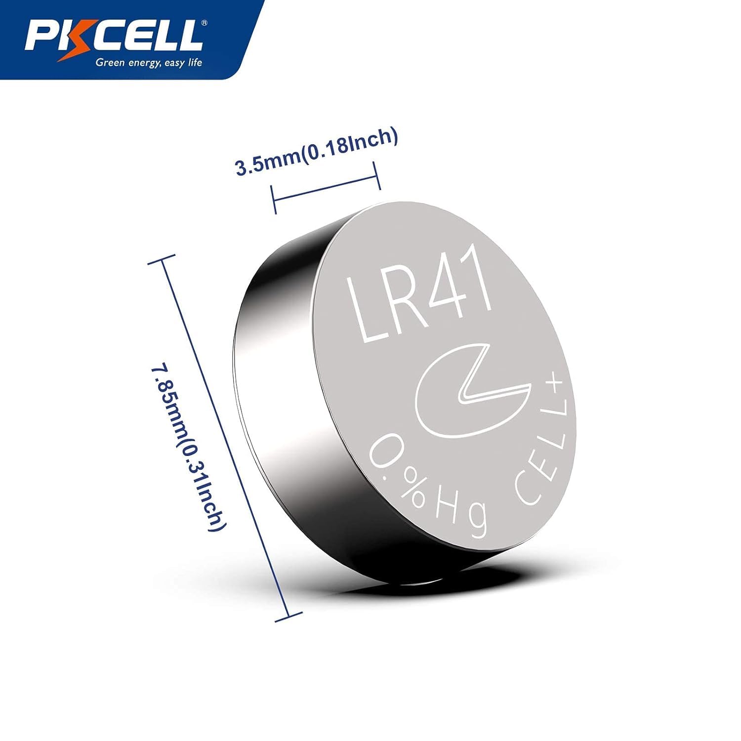 PKCELL AG3 1.5V Battery LR41 392 384 192 Button Alkaline Cell for Digital Thermometer- 5Count