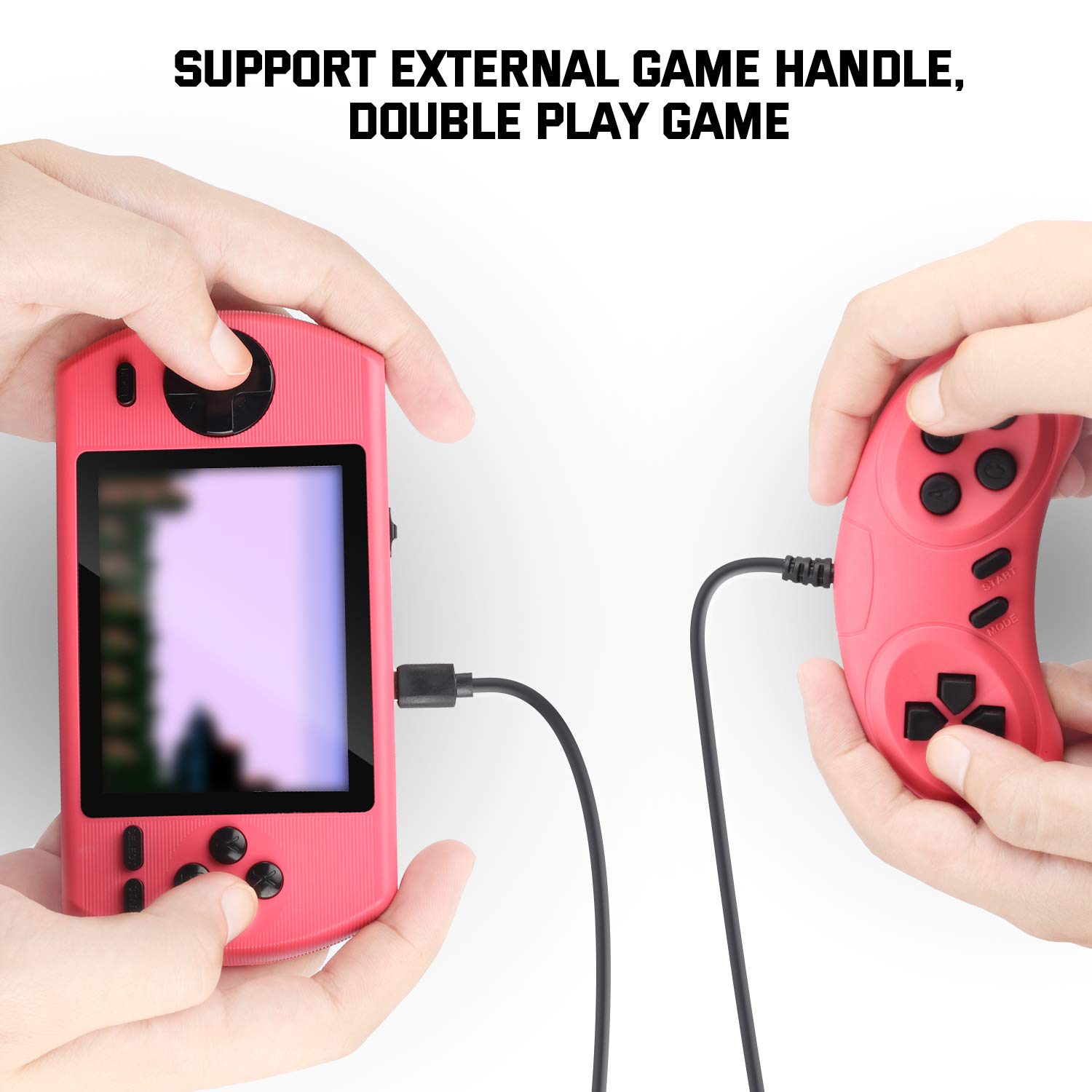 Melusen Gameboy, Retro Handheld Game Console with 500 Classical FC Games 3-Inch Color Screen Video Game Console Support for Connecting TV and Two Players Gift for Kids and Adult(Red)