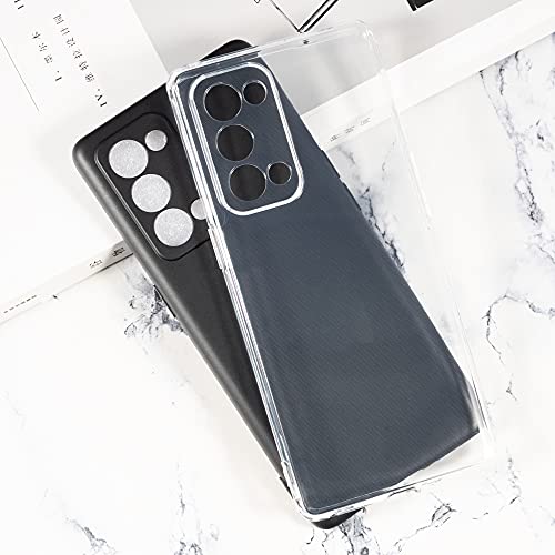 for Oppo Reno 6 Pro+ 5G Ultra Thin Phone Case, Gel Pudding Soft Silicone Phone Case for Oppo Reno 6 Pro Plus 5G 6.55 inches (Black)