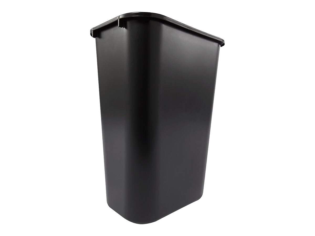 Rubbermaid Commercial 295700BK Deskside Plastic Wastebasket, Rectangular, 10 1/4 gal, Black (2)