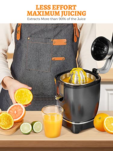 OSTBA Citrus Juicer Electric, Orange Juicer with Two Cones, Lemon Lime Grapefruit Orange Juice Squeezer, Anti-drip Spout, Stainless Steel Handle, Easy to Clean and Use