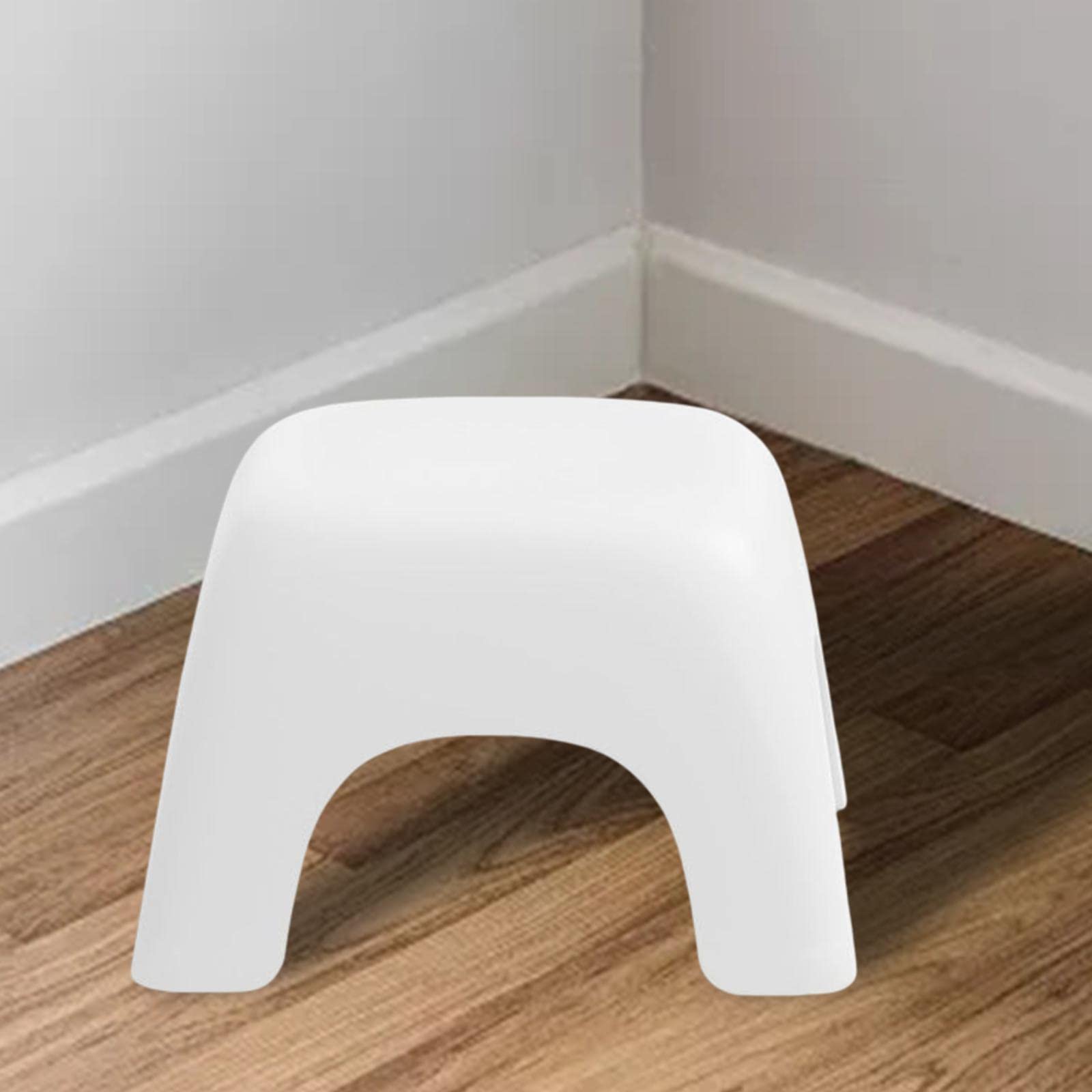 Dualoai Minimalist Modern Ottoman Footrest Non Stool Kids Chair Non Stool Chair Stool for Training B, White