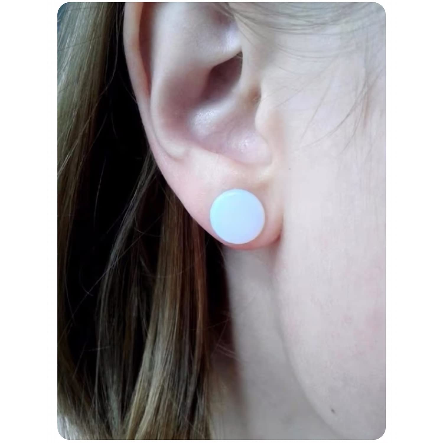 Bloomfall 2 PCS Gauge Opal Ear Plugs Piercing Jewelry Set Double Flare Saddle Stretching Gages Tunnels Expander 6mm