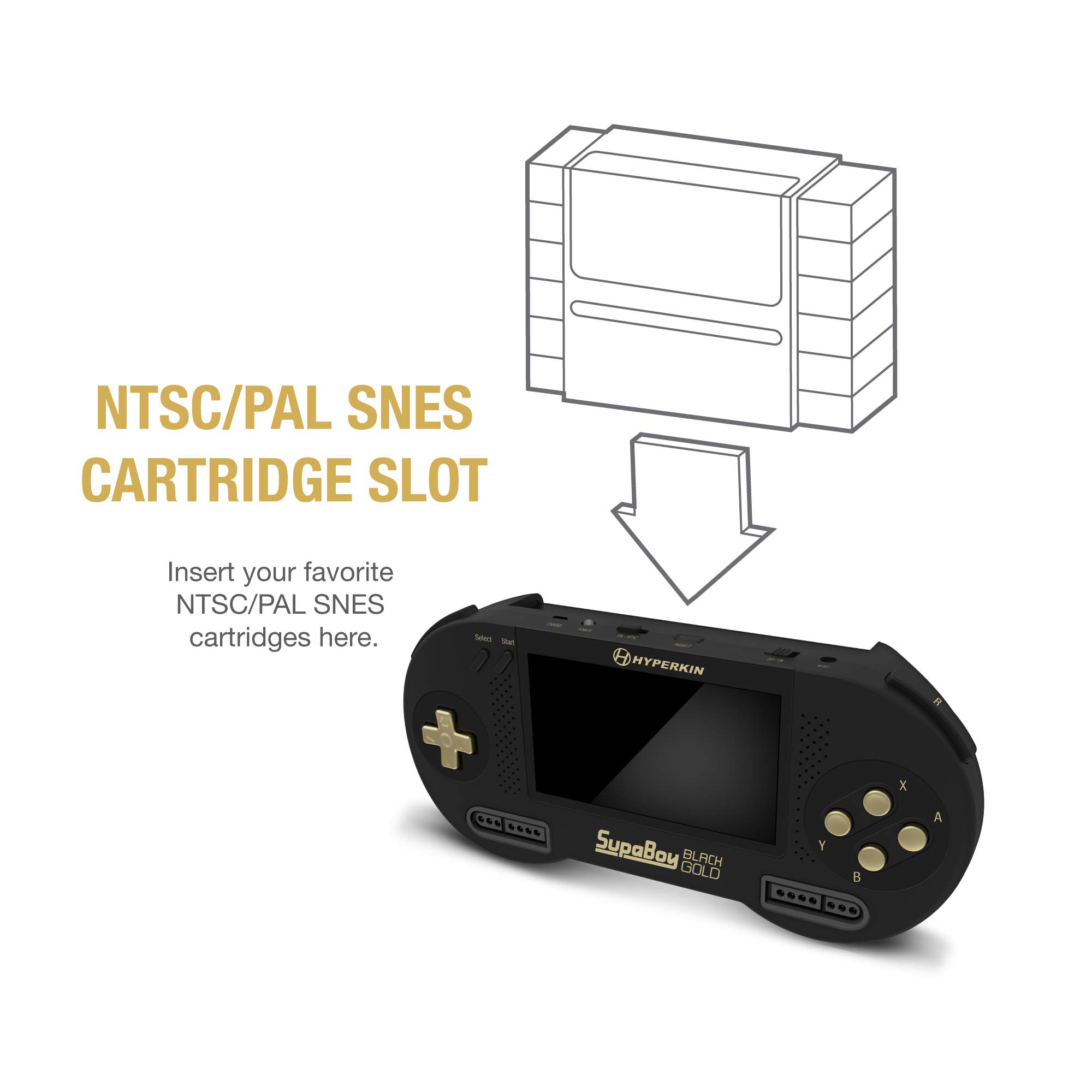 Hyperkin SupaBoy Blackgold Portable Pocket Console for Super NES/Super Famicom - Super NES